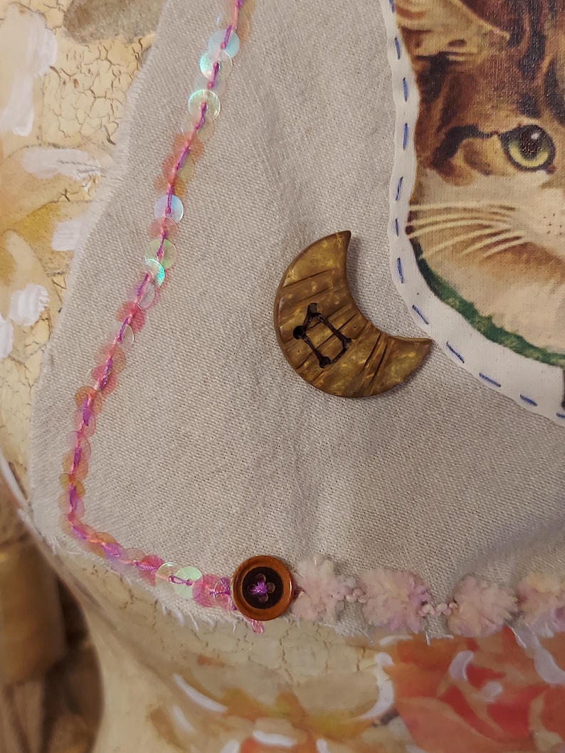 JABOT Bespoke Kitten Handsewn Neck Adornment OOAK Mixed Fabrics - Etsy