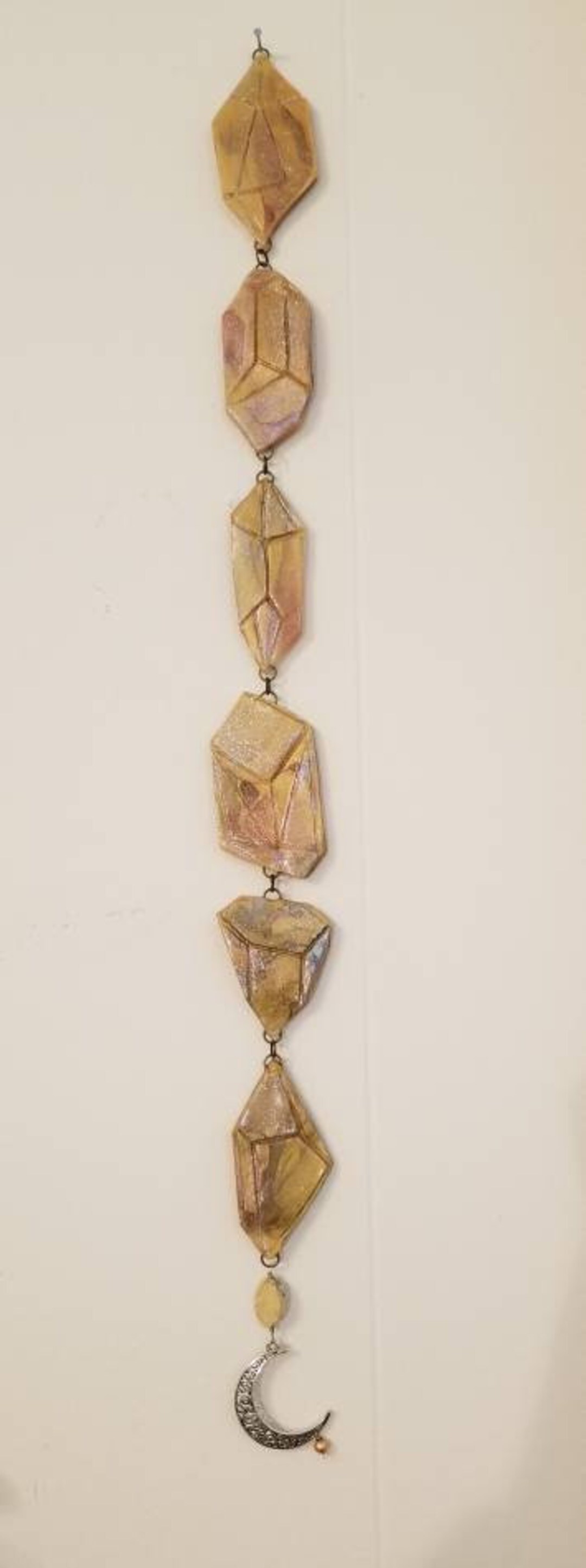 The Golden Six Clay Crystal Gem Hand Sculpted Wall Art Sculpture With ...