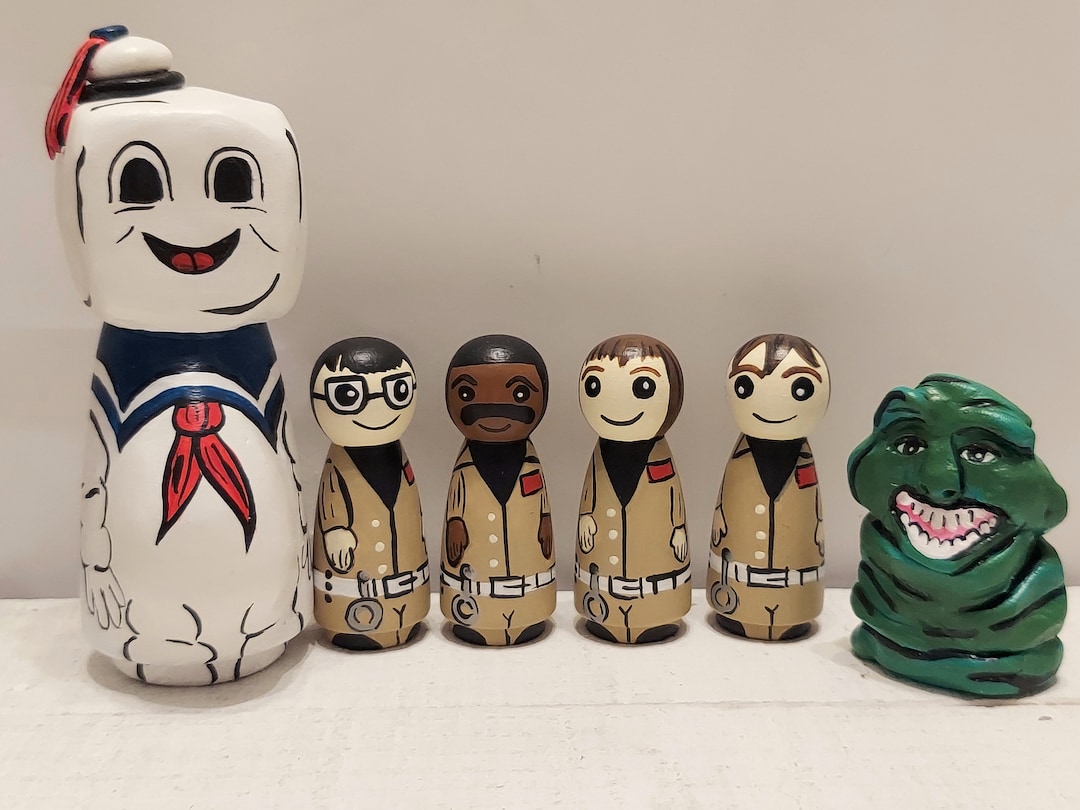 Ghost Busters Crew Peg Doll, Six Handsculpted Collection Set . - Etsy
