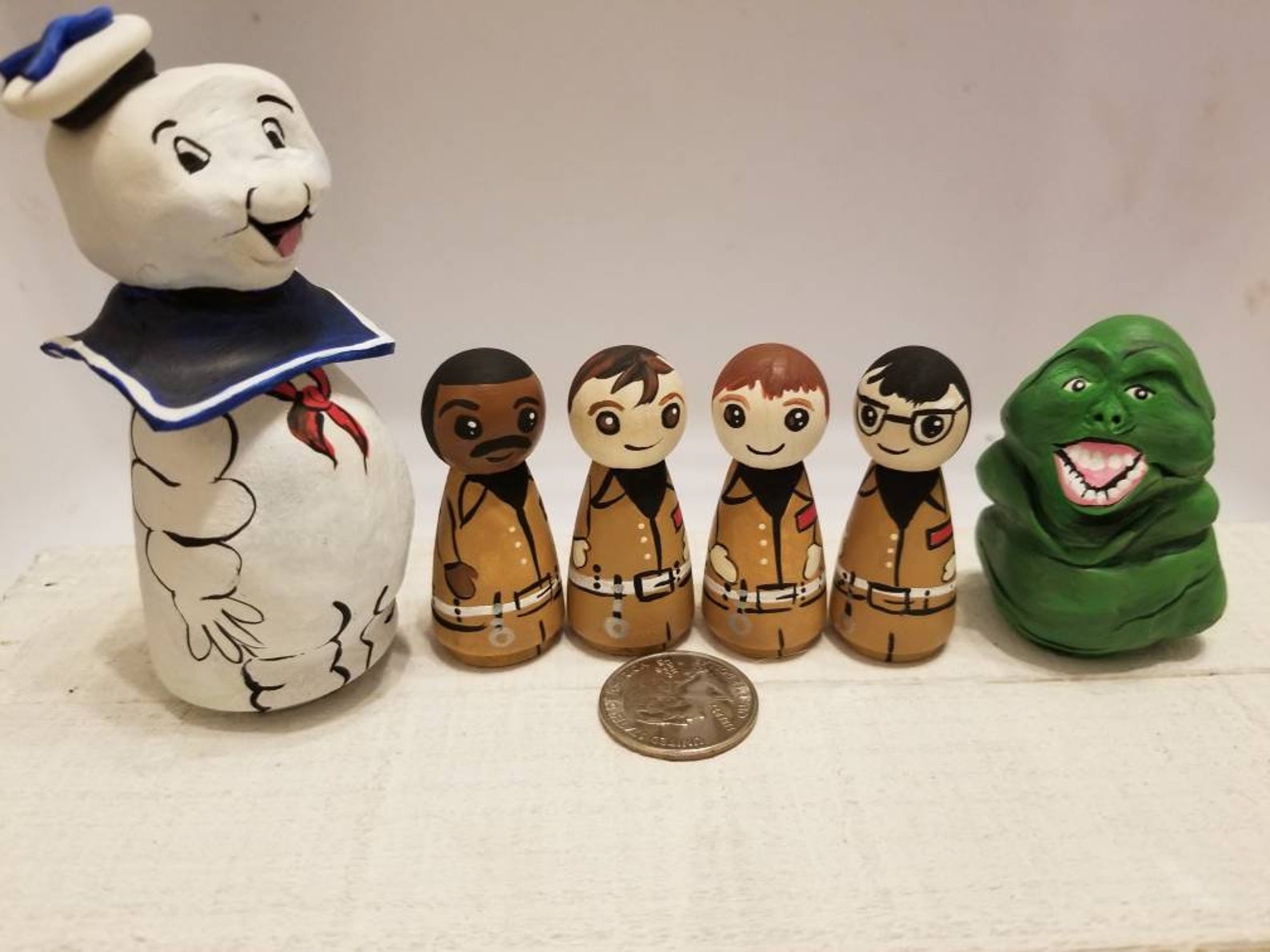 Ghost Busters Crew Peg Doll Six Handsculpted Collection Set . | Etsy