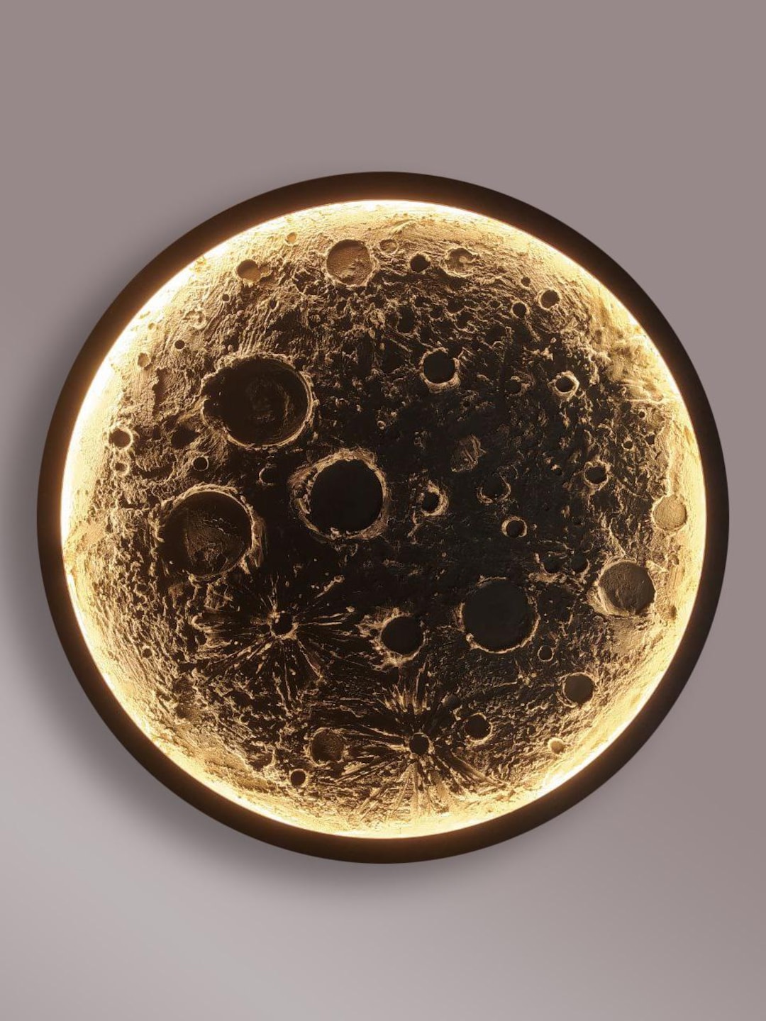 3D MOON LED WALL Deco, Decorative Moon Wall Light, Textured Moon ...