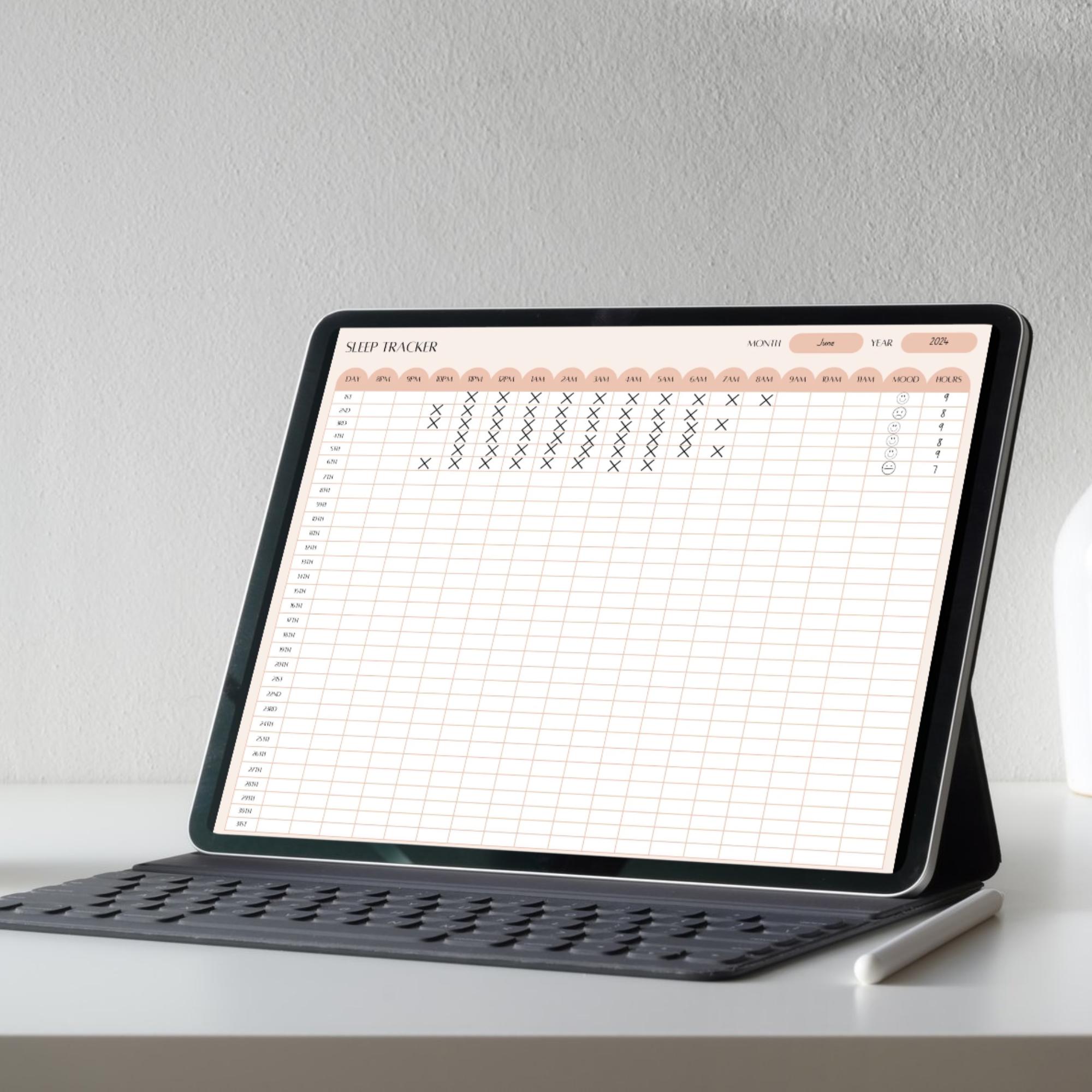 Sleep Tracker Template | Goodnotes, Notability, Noteself | Rest Tracker ...