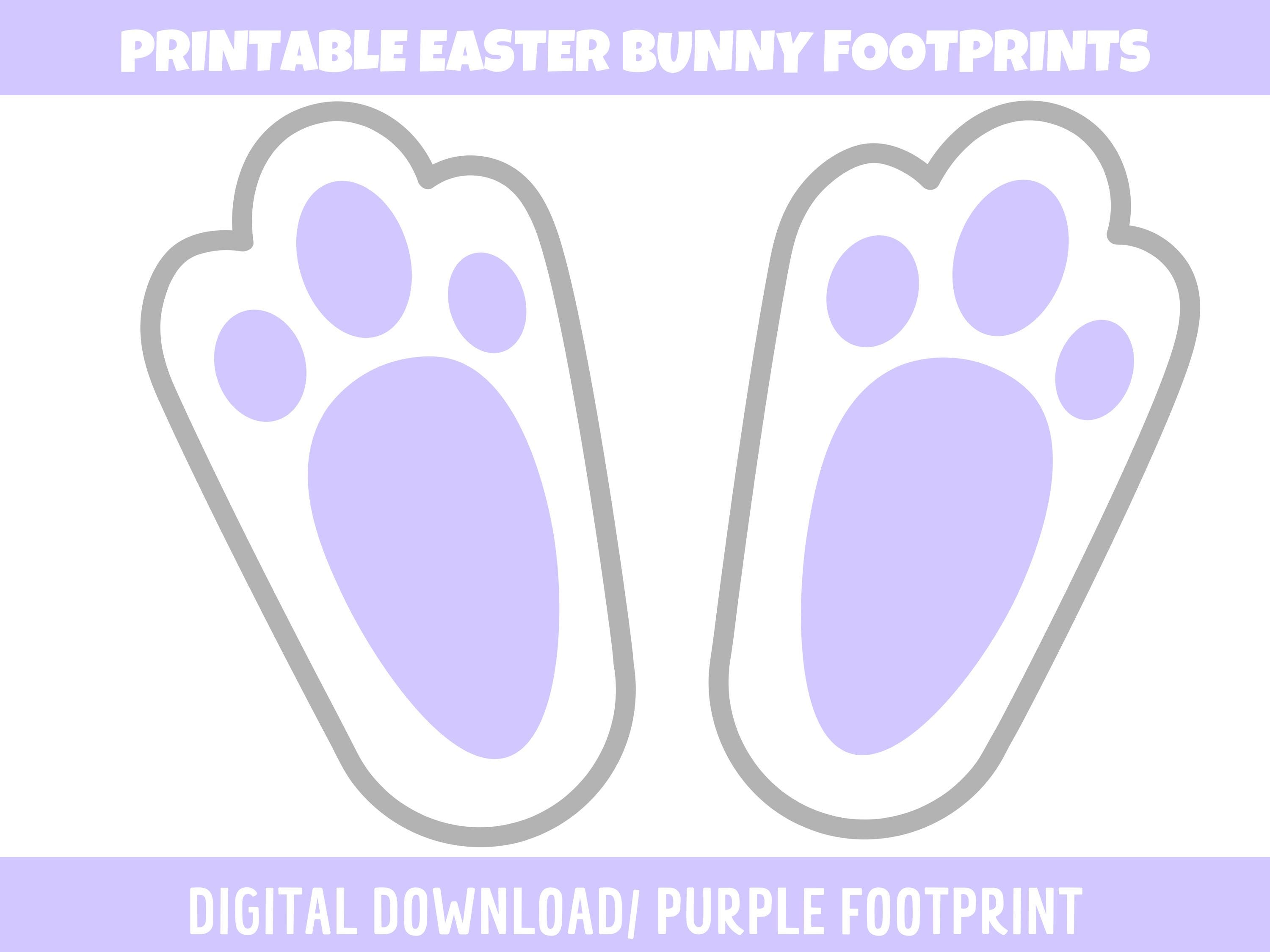 Easter Bunny Footprint Template, Easter Bunny Printables, Easter Bunny ...