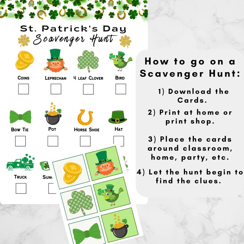 St. Patrick's Day Preschool Scavenger Hunt, Toddler Scavenger Hunt. St ...