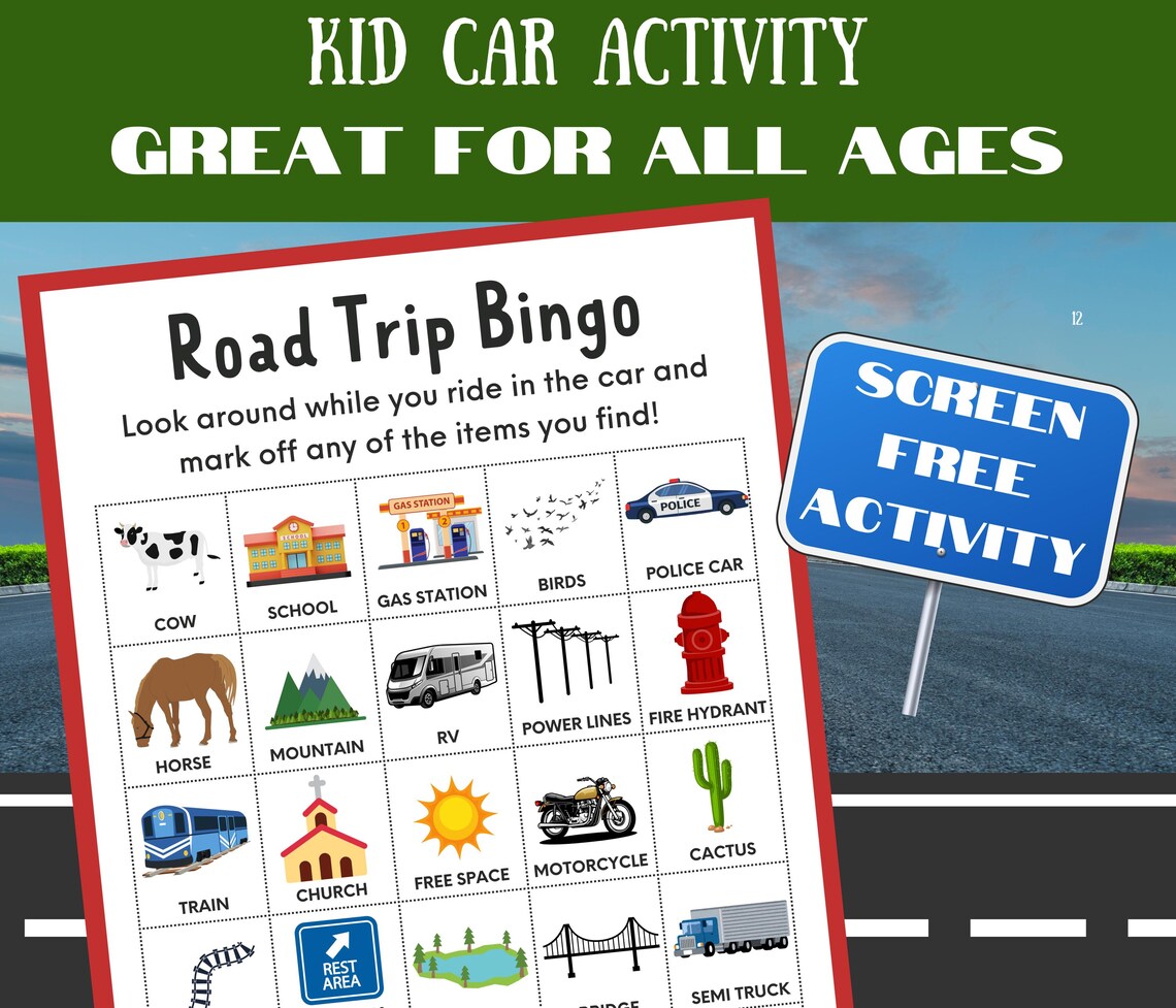 Road Trip Car Bingo / Travel Bingo / Kids Car Games / Print at Home ...