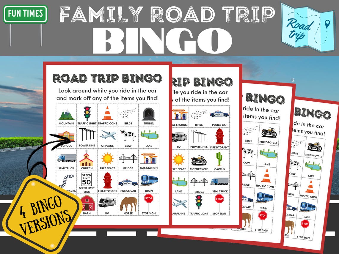 Road Trip Car Bingo / Travel Bingo / Kids Car Games / Print at Home ...