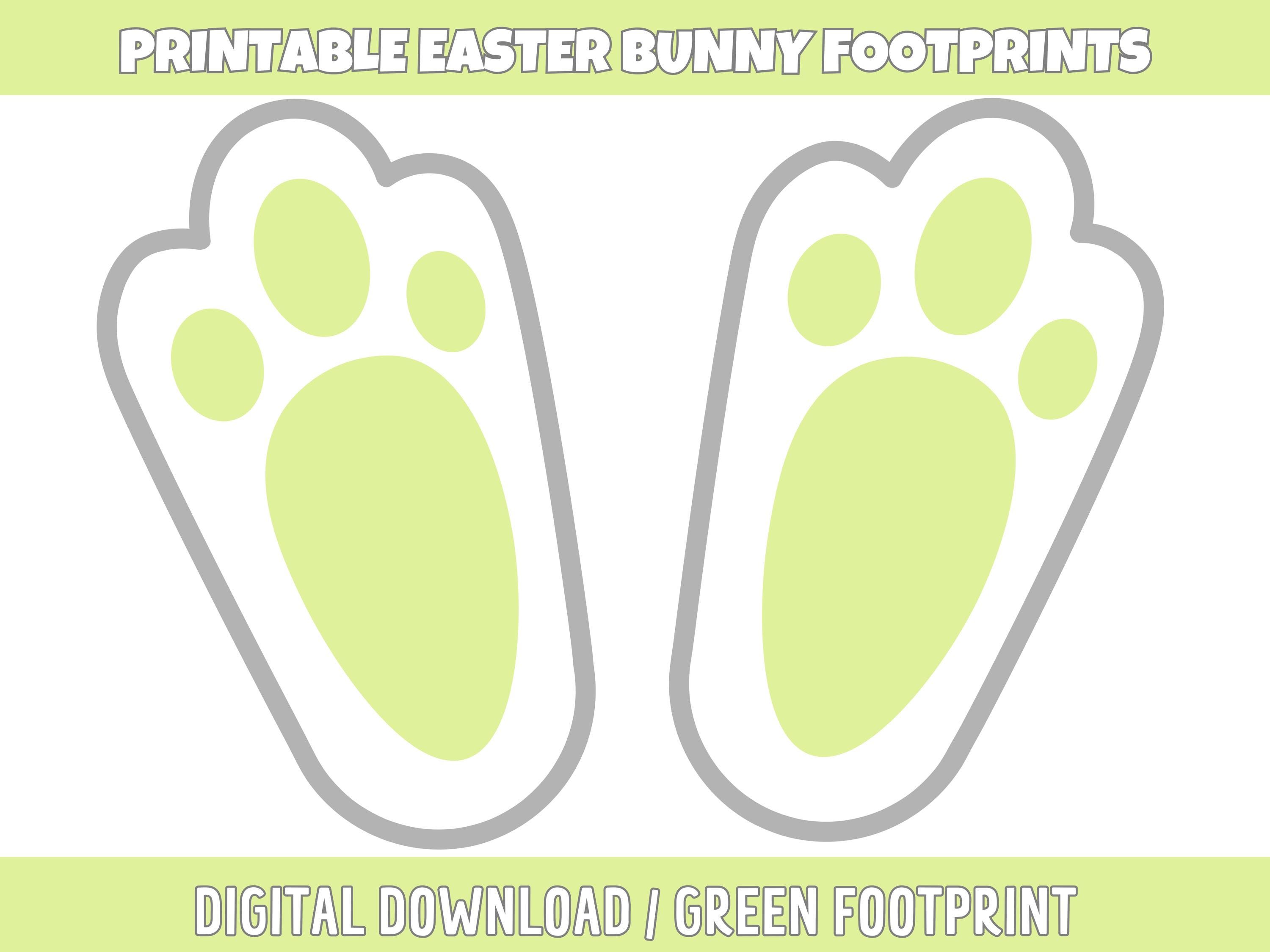 Easter Bunny Footprint Template, Easter Bunny Printables, Easter Bunny ...
