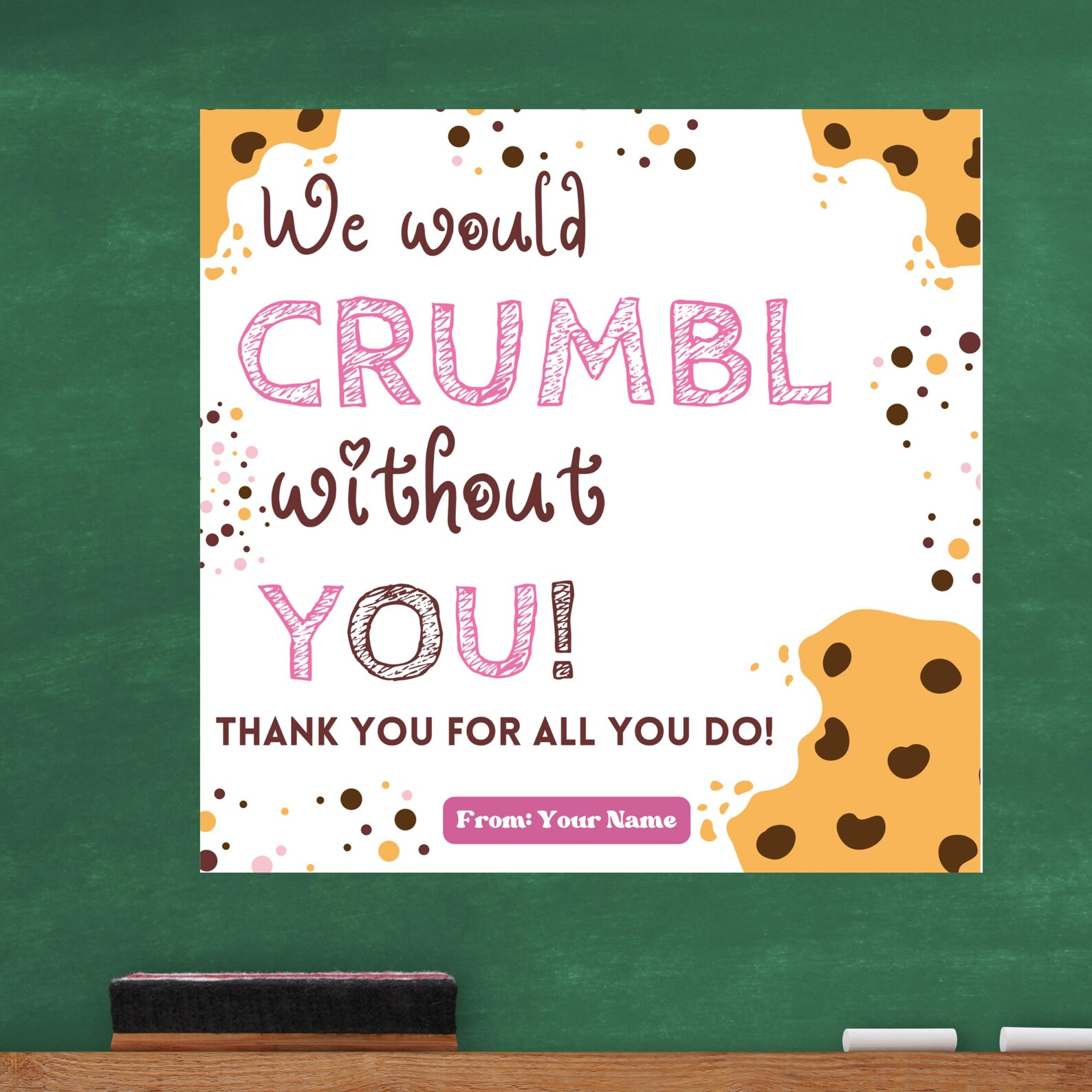Cookie Gift Tags Crumbl, We Would Crumble Without You Teacher ...