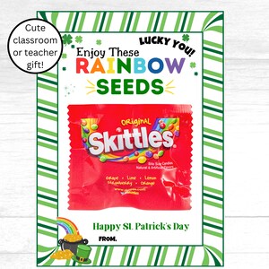 Skittles RAINBOW SEEDS Printable Candy Holders | DIY St. Patrick's Day ...