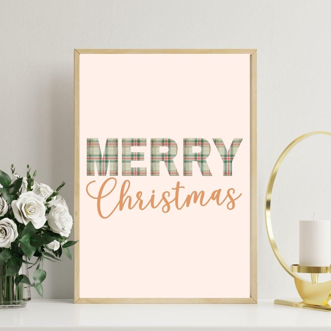 Merry Christmas Wall Art, Christmas Printables, Holiday Decor ...