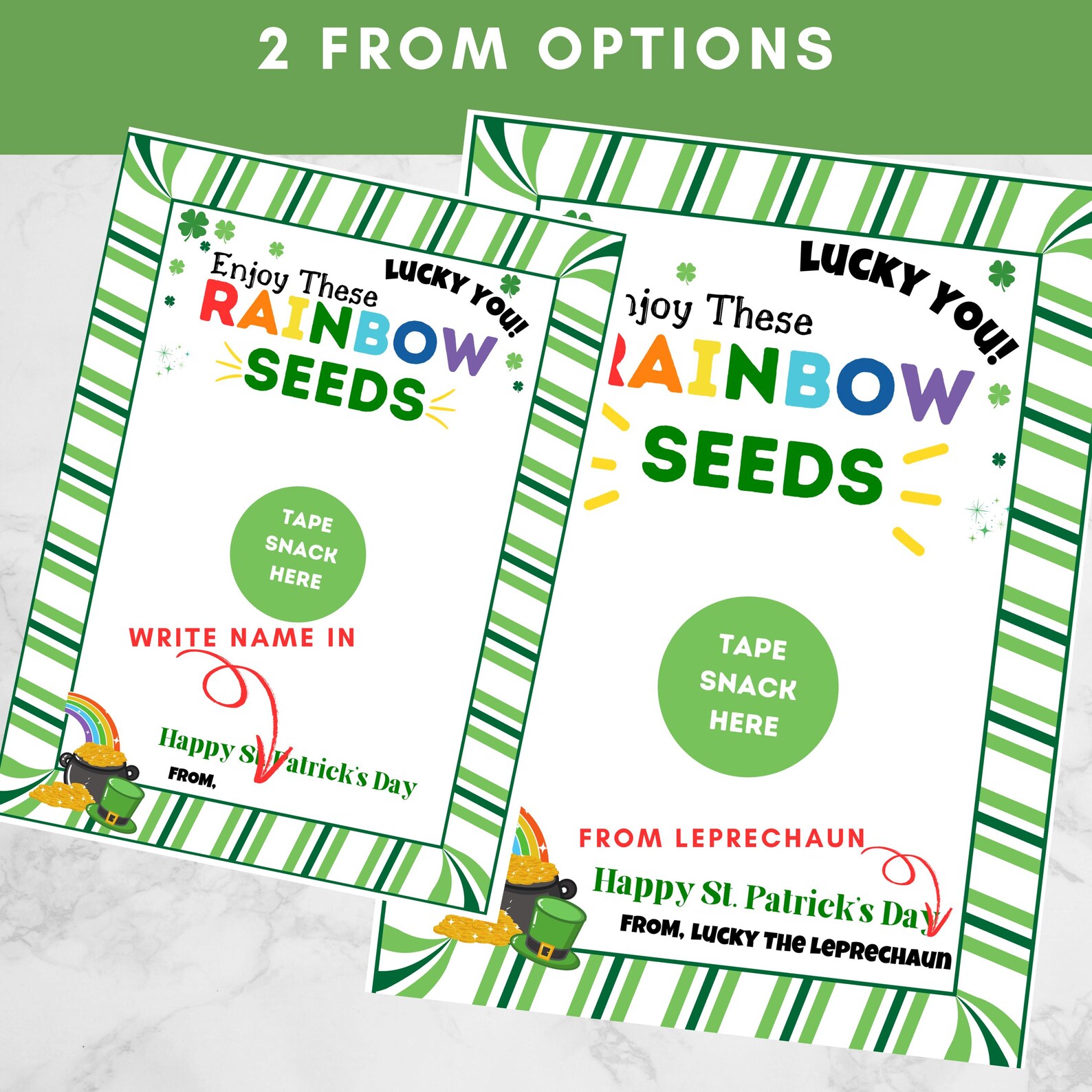 Skittles RAINBOW SEEDS Printable Candy Holders | DIY St. Patrick's Day ...