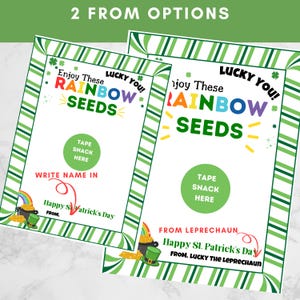 Skittles RAINBOW SEEDS Printable Candy Holders | DIY St. Patrick's Day ...