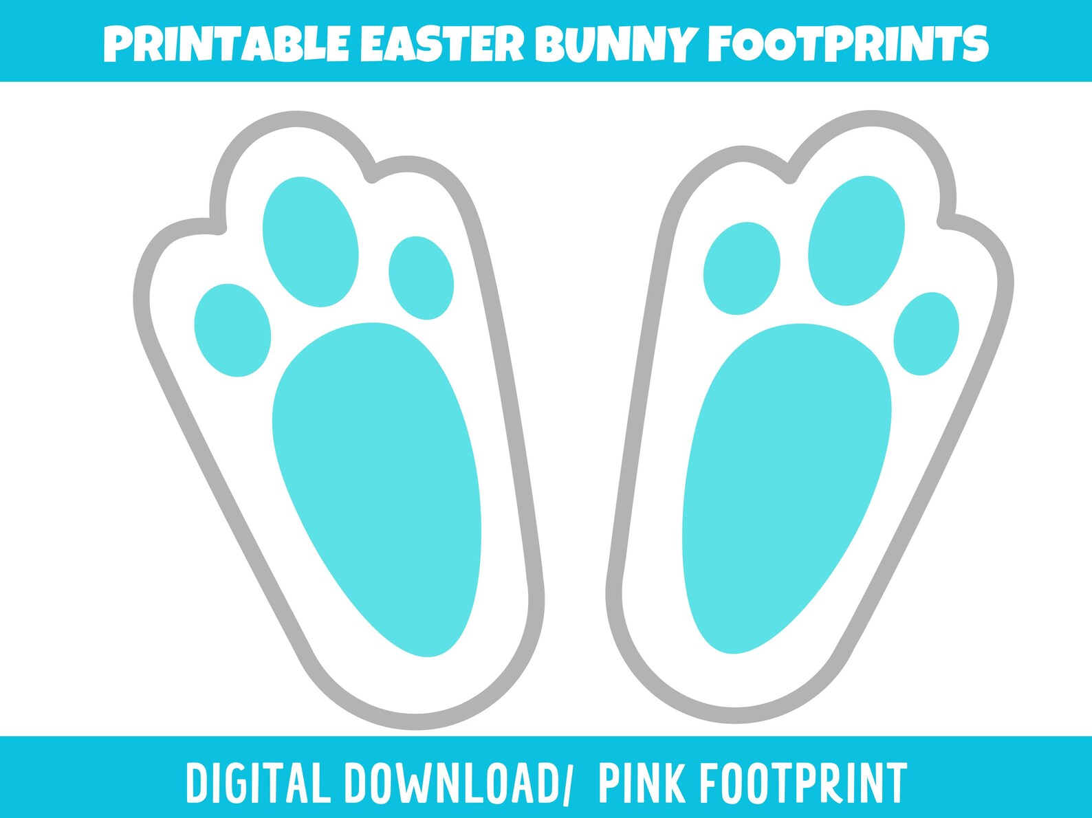 Easter Bunny Footprint Template, Easter Bunny Printables, Easter Bunny ...