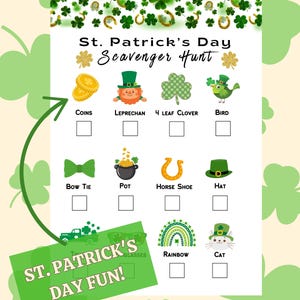 St. Patrick's Day Preschool Scavenger Hunt, Toddler Scavenger Hunt. St ...