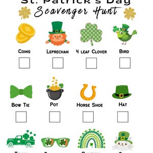 St. Patrick's Day Preschool Scavenger Hunt, Toddler Scavenger Hunt. St ...