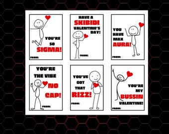 Slang Kids Valentines Day Cards, Printable Funny Classroom Valentine ...