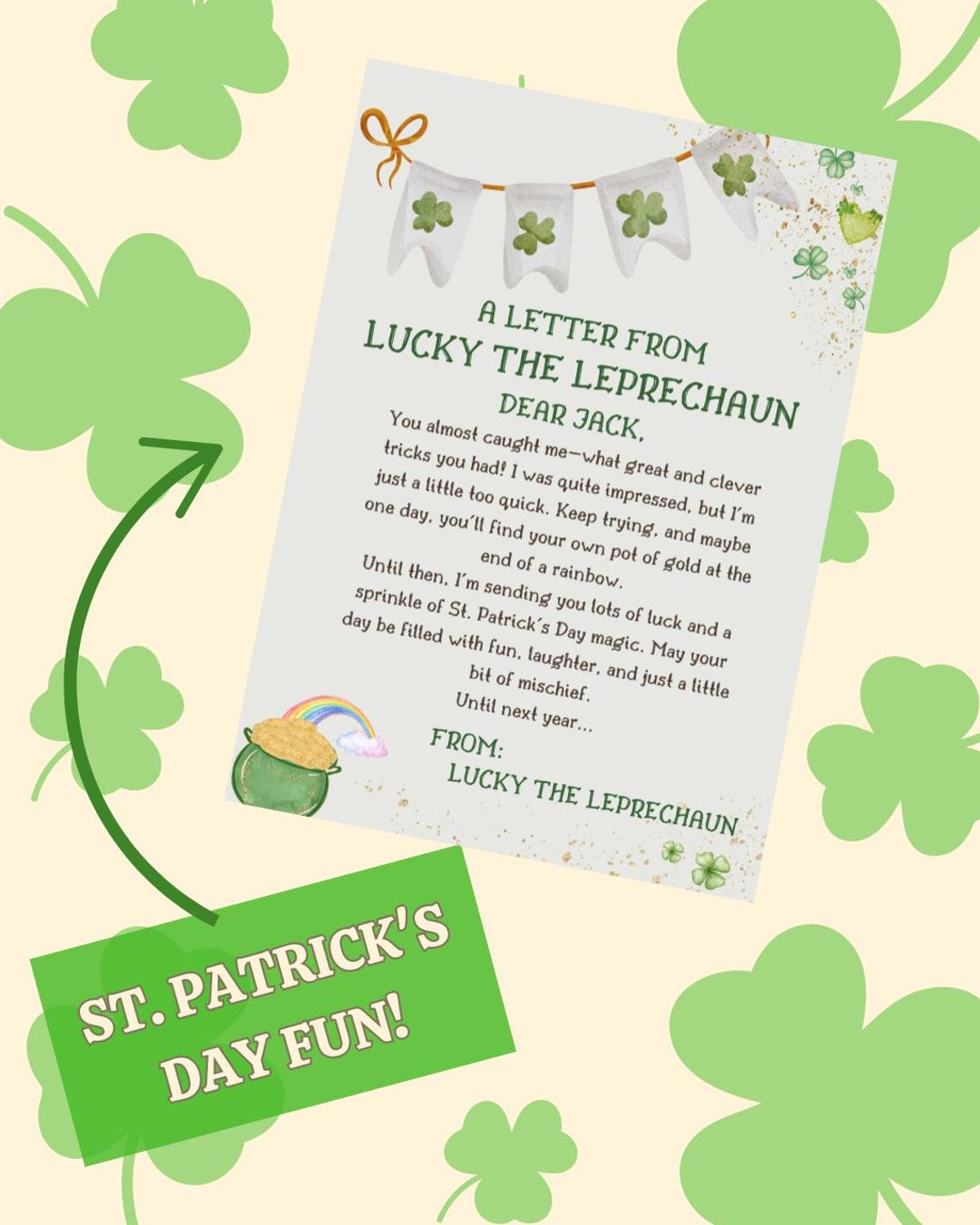 Editable Leprechaun Letter, Letter From Leprechaun, Leprechaun Trap Kit ...