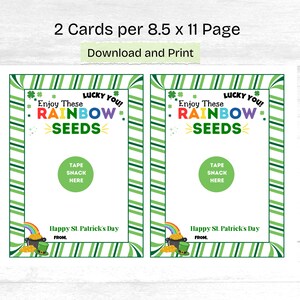 Skittles RAINBOW SEEDS Printable Candy Holders | DIY St. Patrick's Day ...