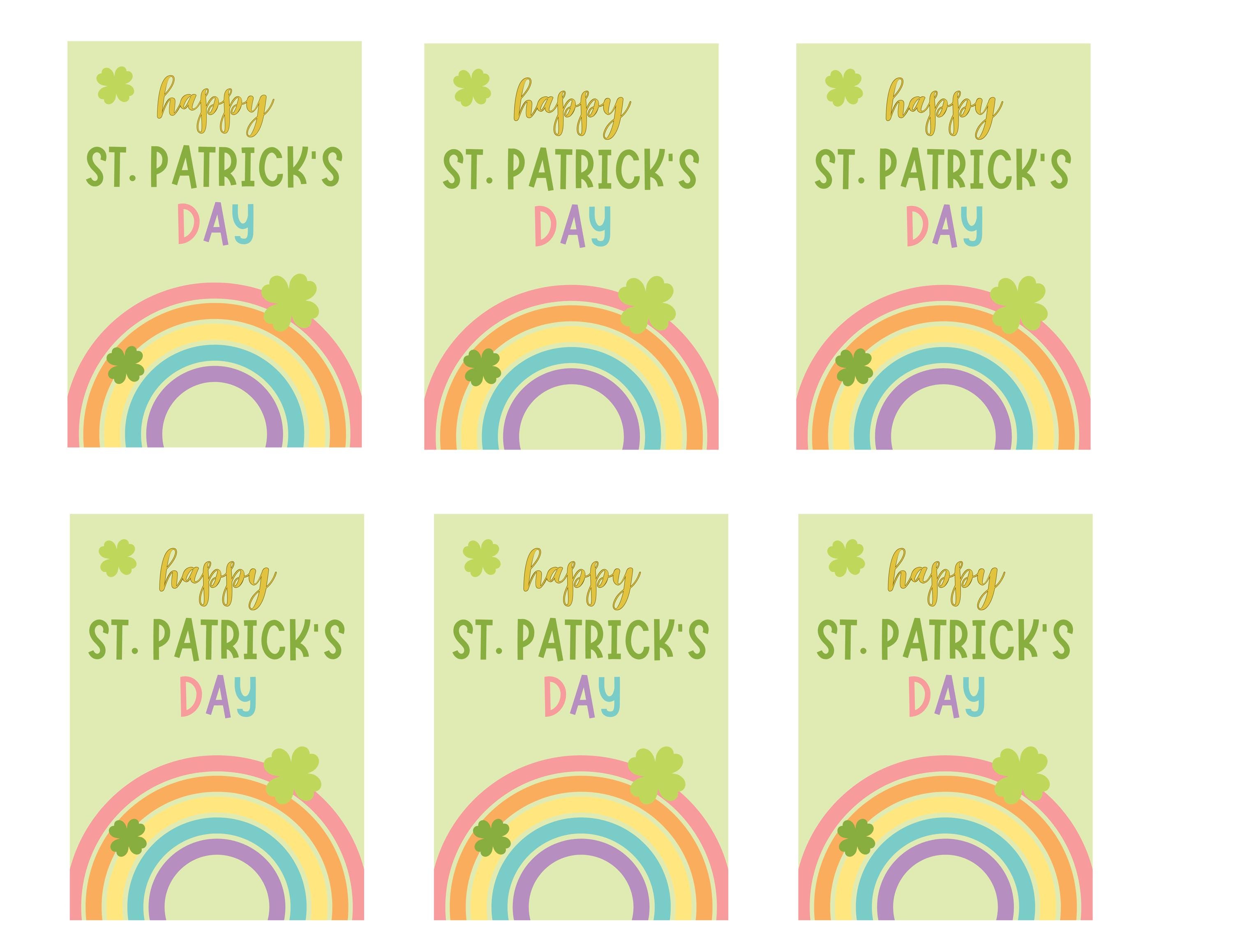 St. Patrick's Day Printable Gift Tags, St Patricks Day Classroom ...