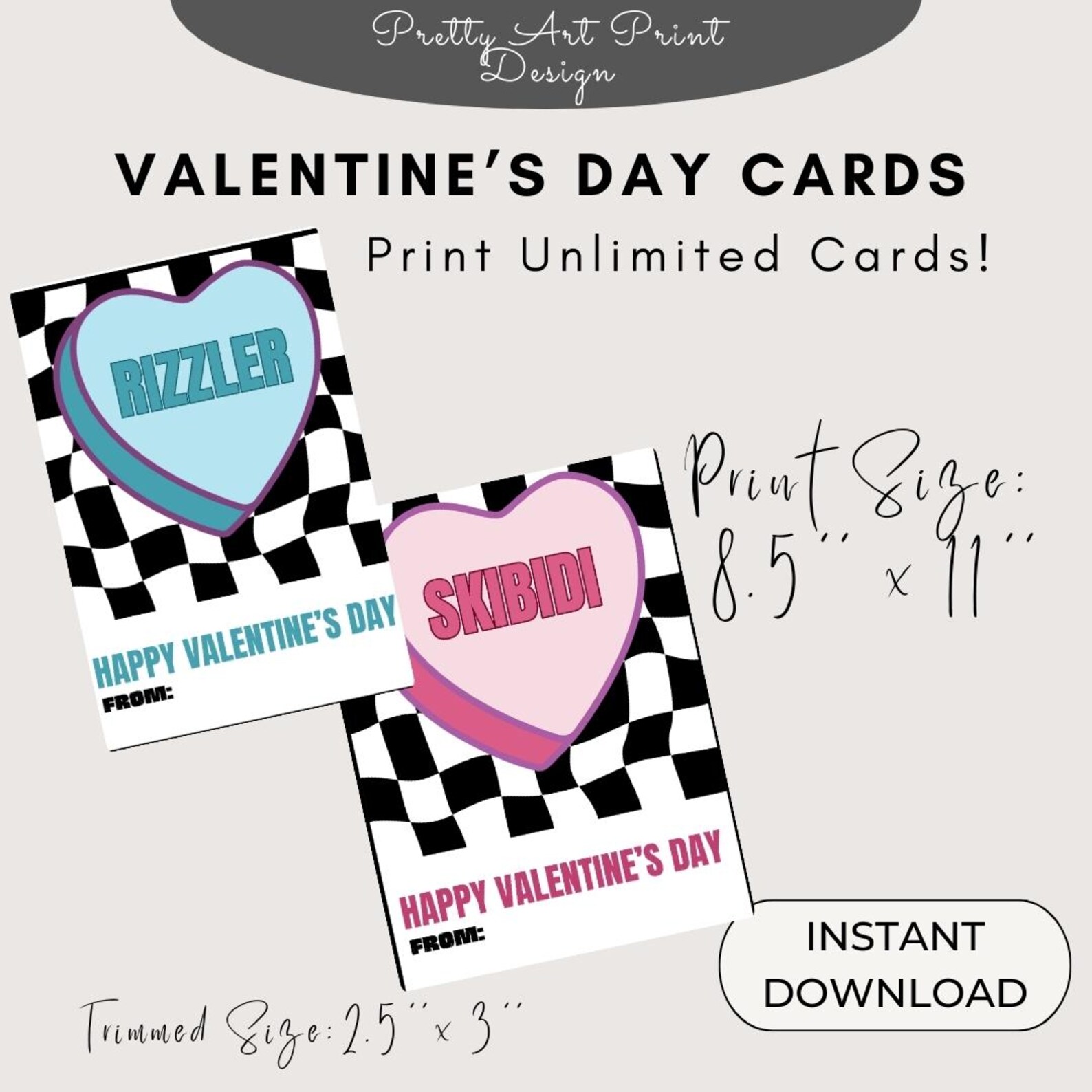 Teen Slang Candy Hearts, Funny Kids Valentine Printable, Class ...