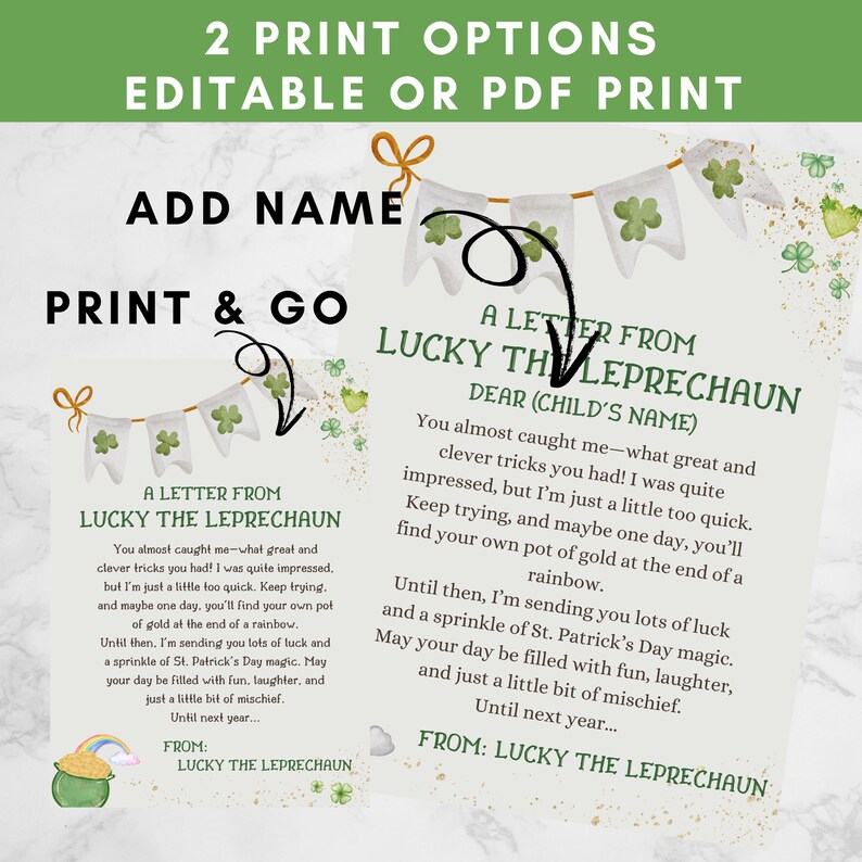 Editable Leprechaun Letter, Letter From Leprechaun, Leprechaun Trap Kit ...