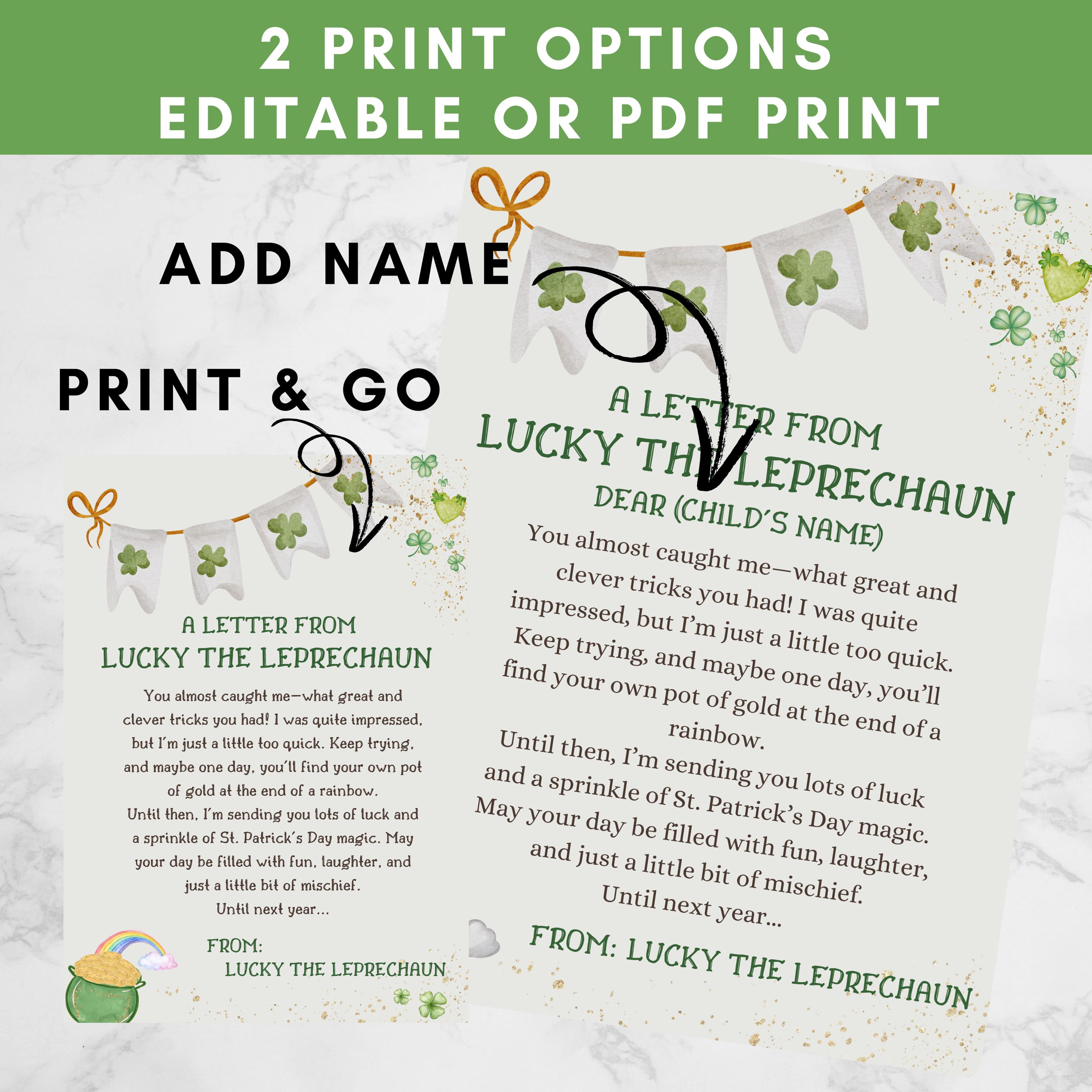 Editable Leprechaun Letter, Letter From Leprechaun, Leprechaun Trap Kit ...