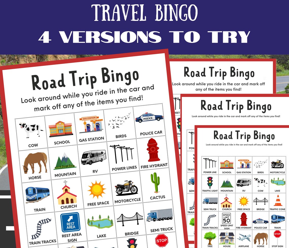 Road Trip Car Bingo / Travel Bingo / Kids Car Games / Print at Home ...