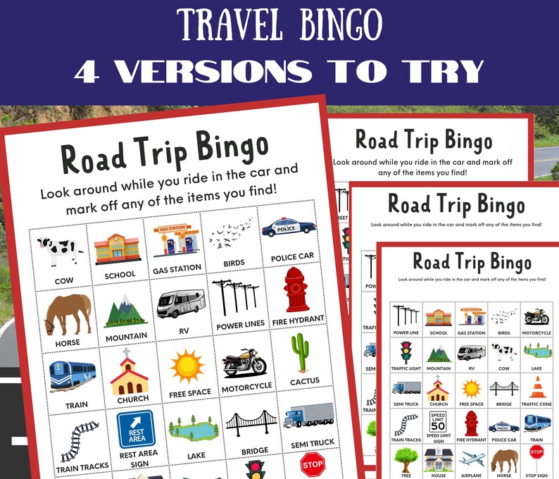 Road Trip Car Bingo / Travel Bingo / Kids Car Games / Print at Home ...