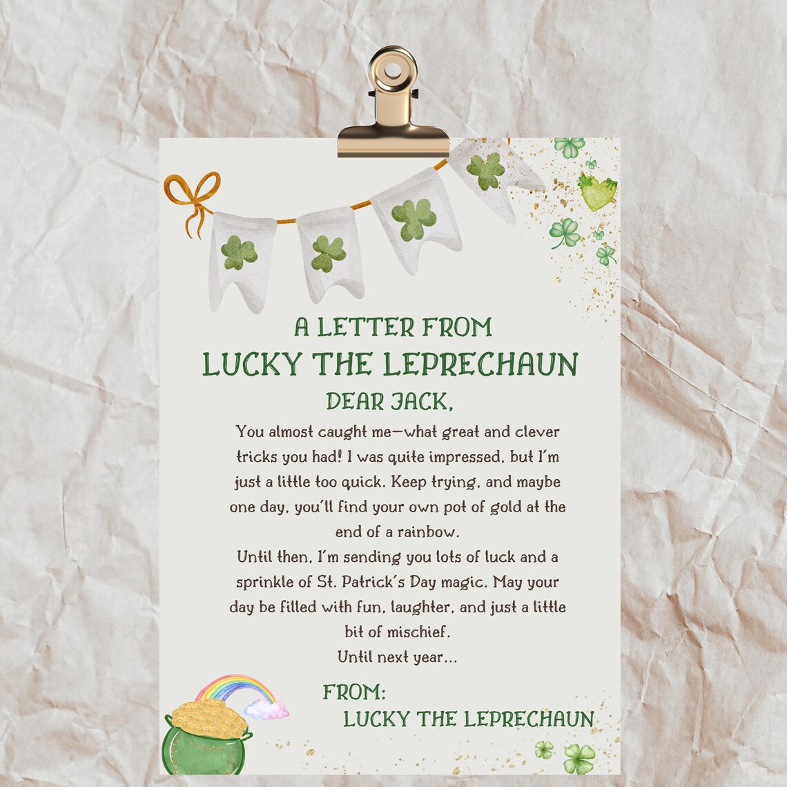 Editable Leprechaun Letter, Letter From Leprechaun, Leprechaun Trap Kit ...