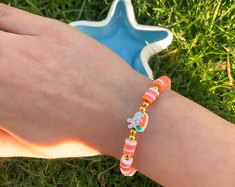 Easter Bunny Purple Themed Clay Bead Bracelet - Etsy