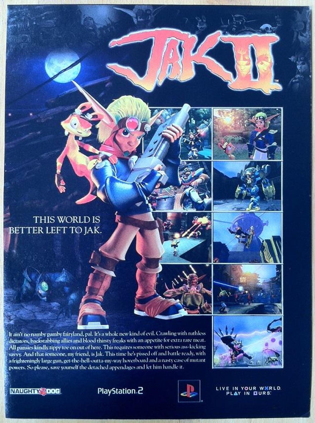 2003 Jak II 2 Print Ad/poster Official Original PS2 Game Promo Art ...