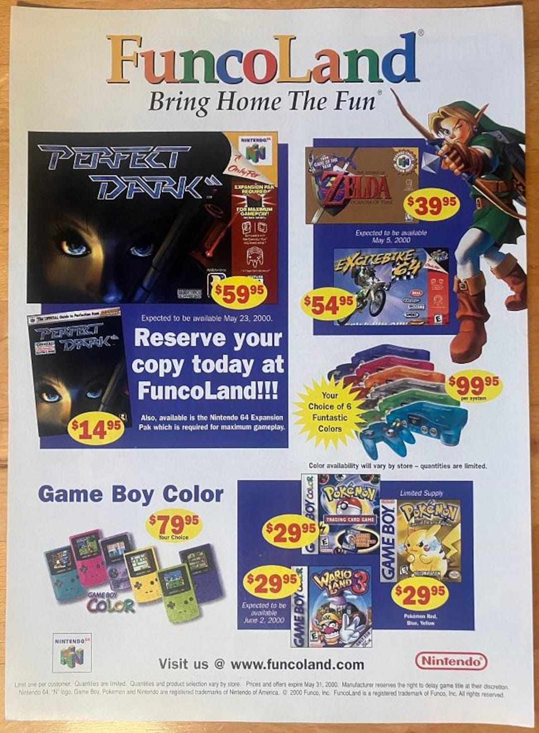 2000 FUNCOLAND Nintendo 64 N64 Game Boy Color Print Ad/poster Official ...