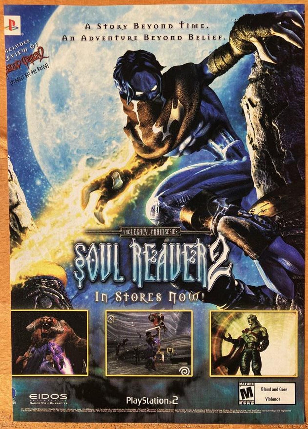 2001 Legacy of Kain Soul Reaver 2 Playstation 2 Print/ad Poster PS2 ...