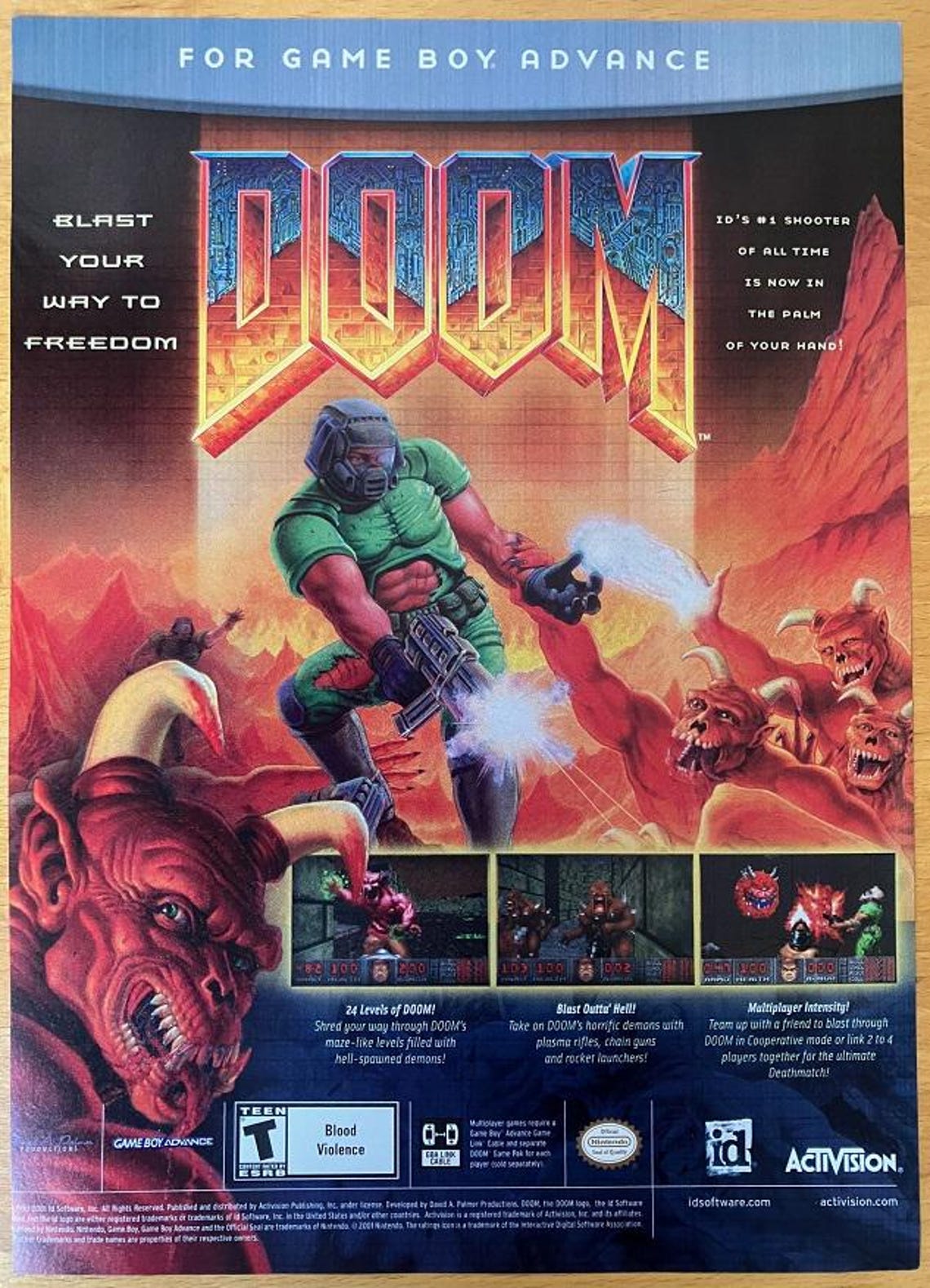 2001 Doom GBA Game Boy Advance Vintage Print Ad/poster Official ...