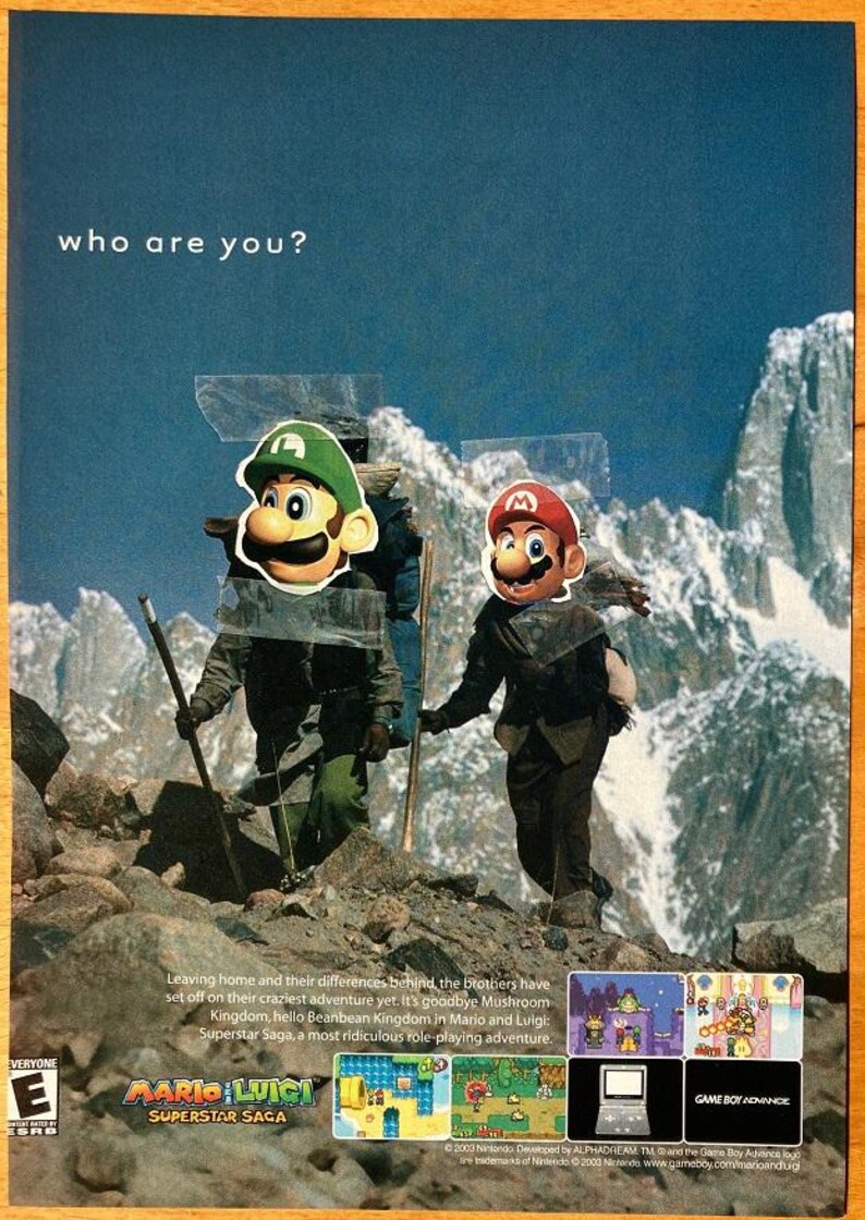 2003 Mario & Luigi: Superstar Saga GBA Print Ad/poster Authentic Promo ...
