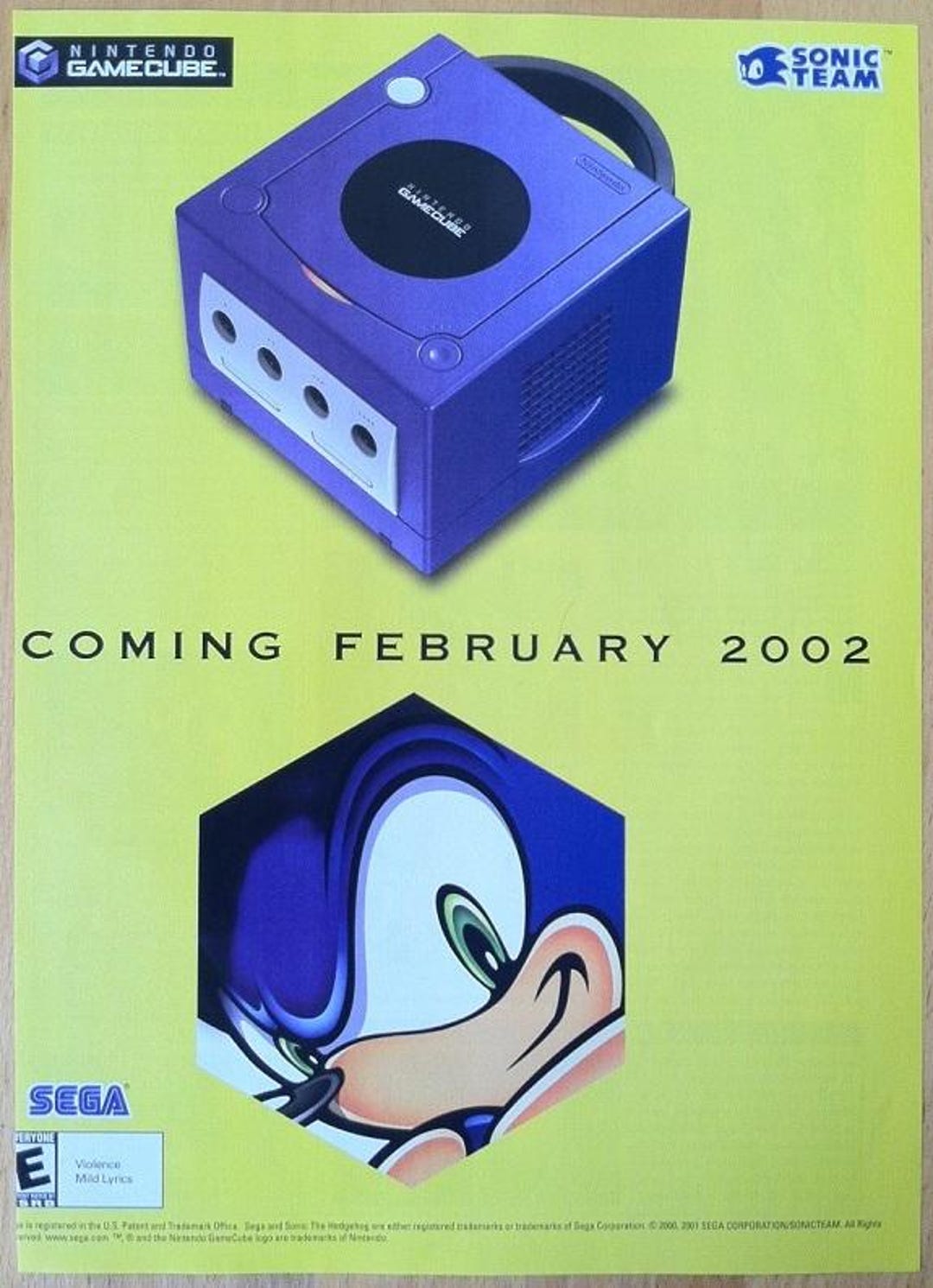2002 Sonic Adventure 2 Battle 2 Gamecube Print Ad/poster Authentic ...