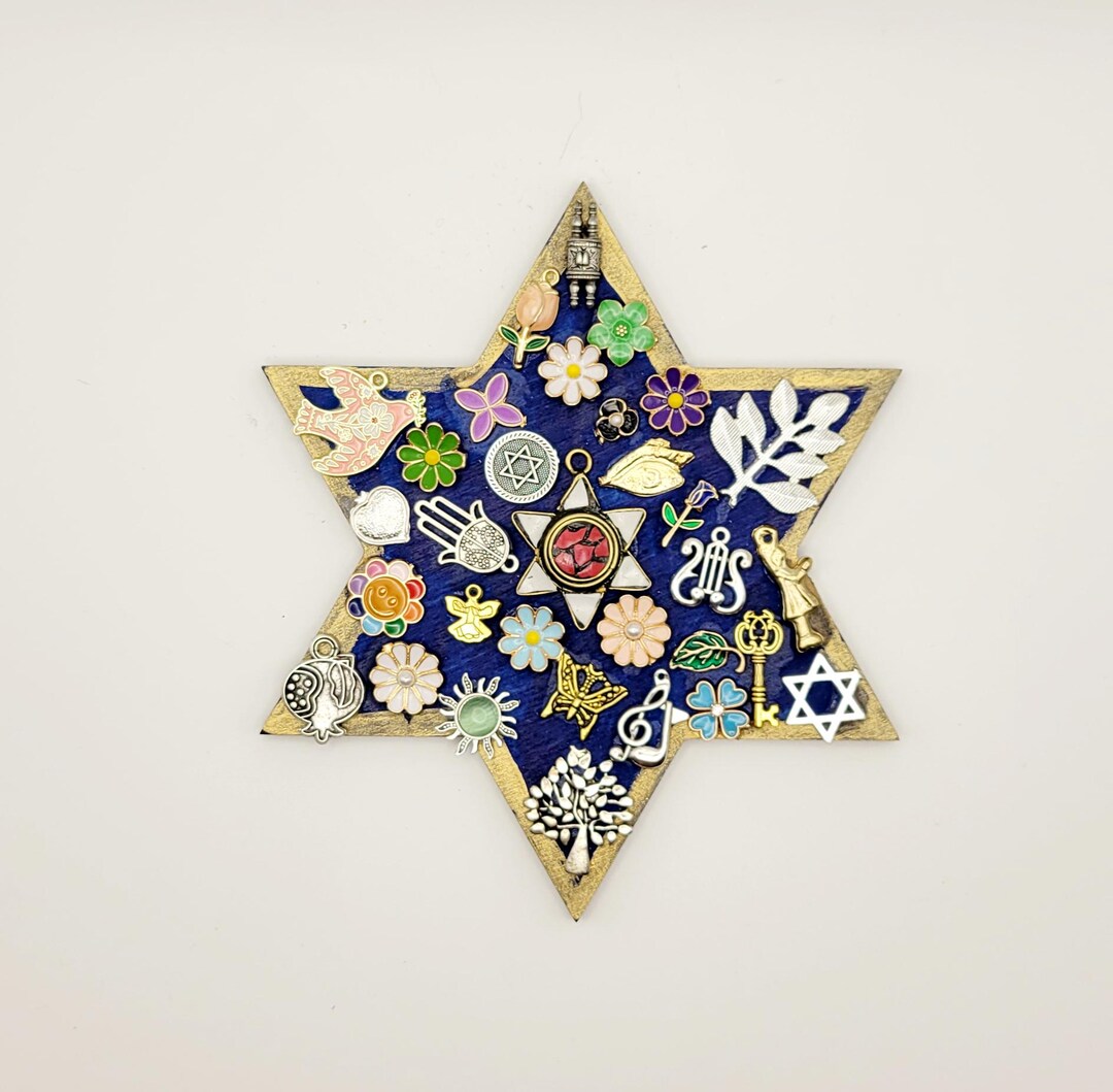 Star of David Wall Décor, Magen David, Shield of David Made of Wood ...
