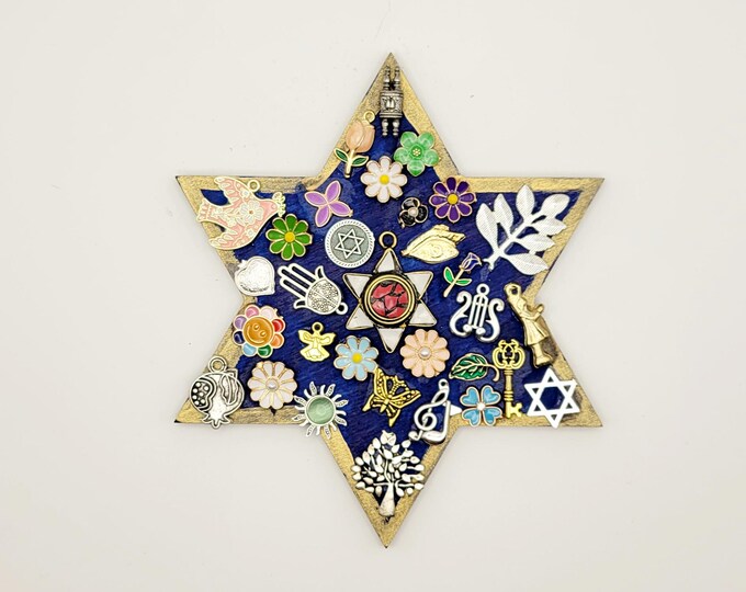 Star of David Wall Décor, Magen David, Shield of David Made of Wood ...
