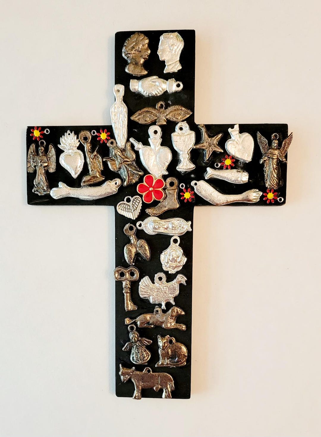 Milagros Cross Folk Art, Milagro Cross Wall Decor, Milagro Mexican Folk ...