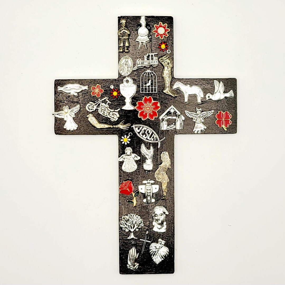 Milagros Cross Folk Art, Milagro Cross Wall Decor, Milagro Mexican Folk ...
