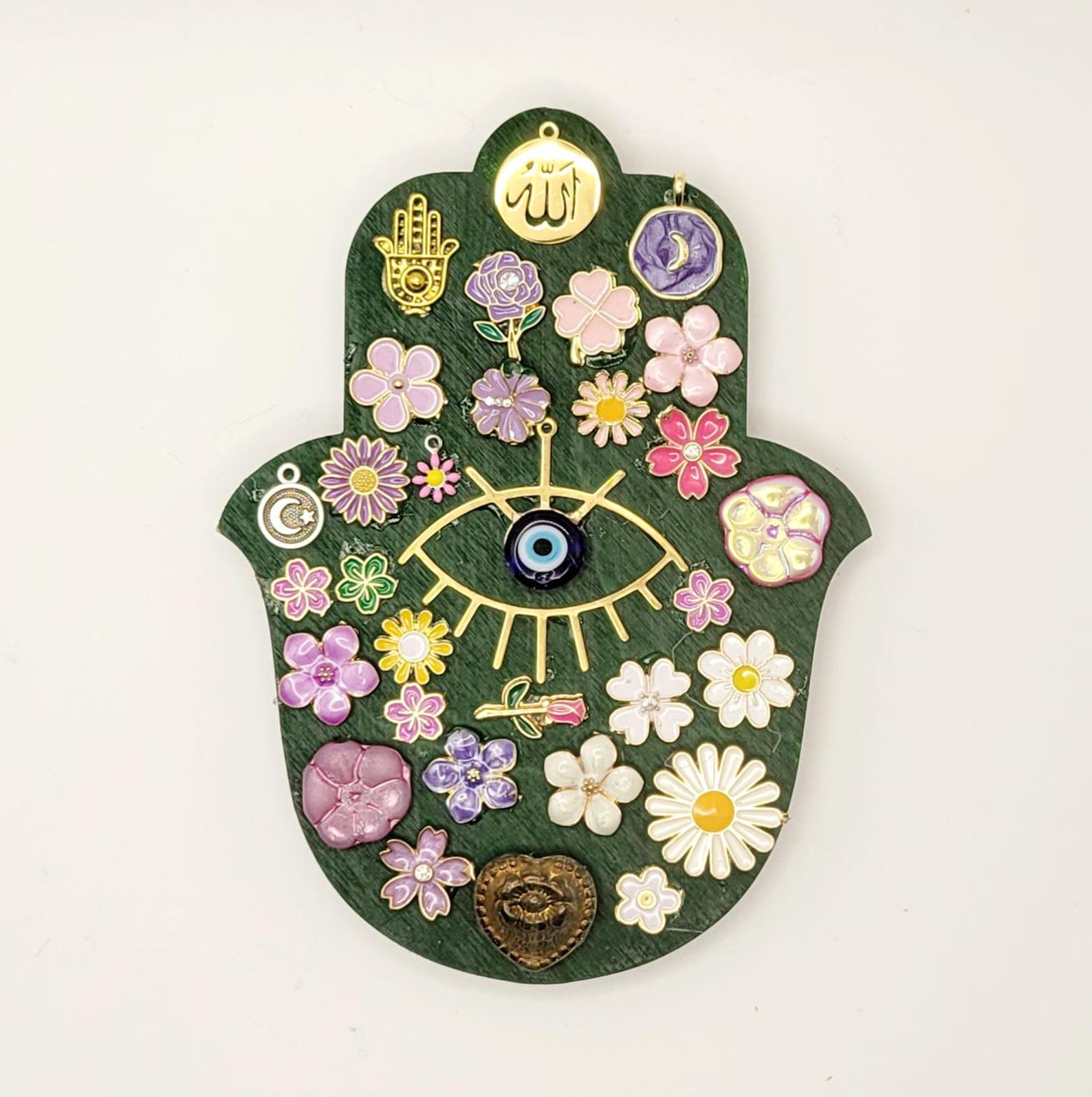 Muslim Hamsa Décor, Hand of Fatima, Good Luck Amulet Made of Wood ...