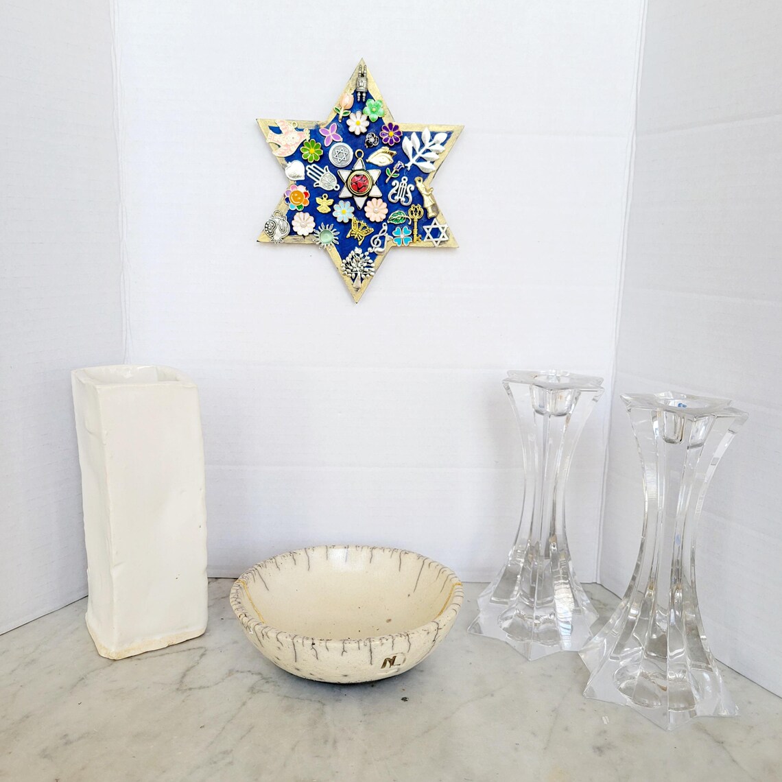 Star of David Wall Décor, Magen David, Shield of David Made of Wood ...