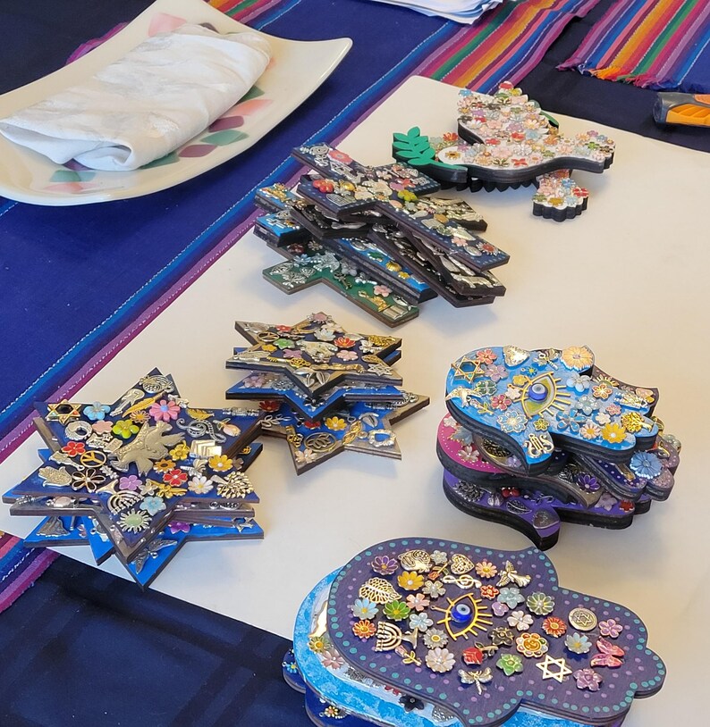 Star of David Wall Décor, Magen David, Shield of David Made of Wood ...