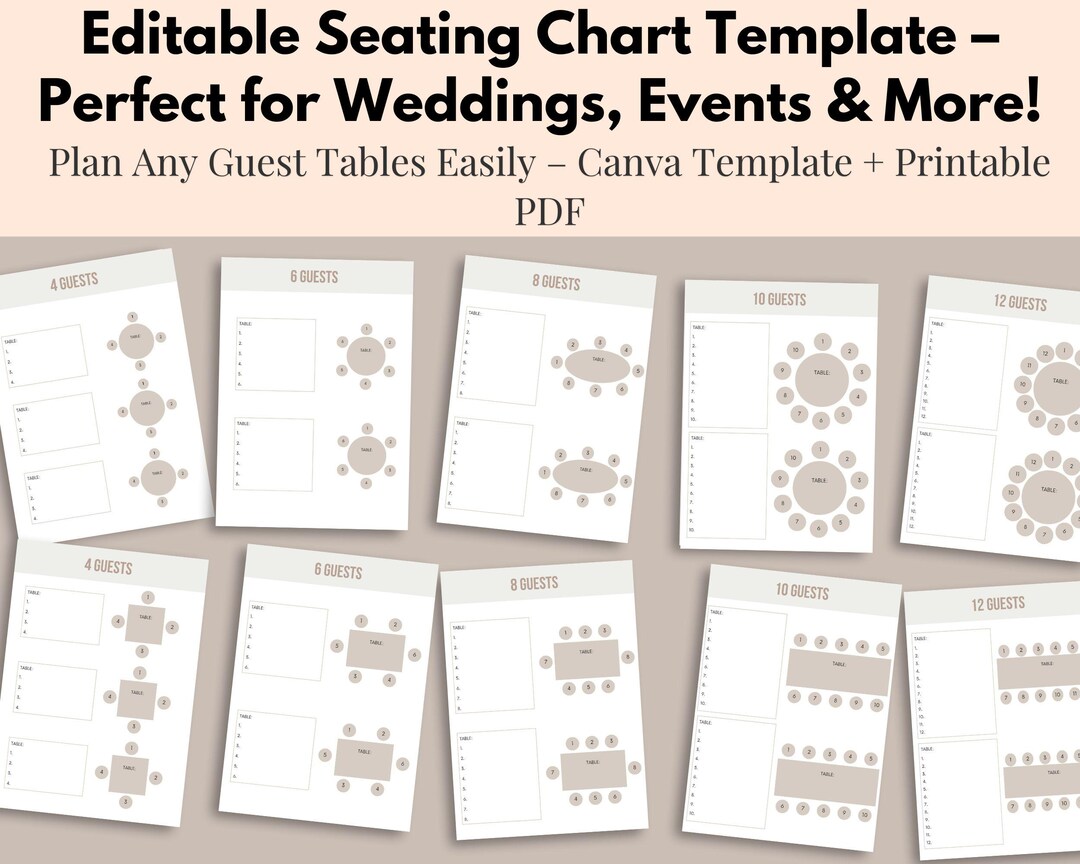 Event Seating Plan Template – 28 Editable Table Layouts | PDF + Canva ...