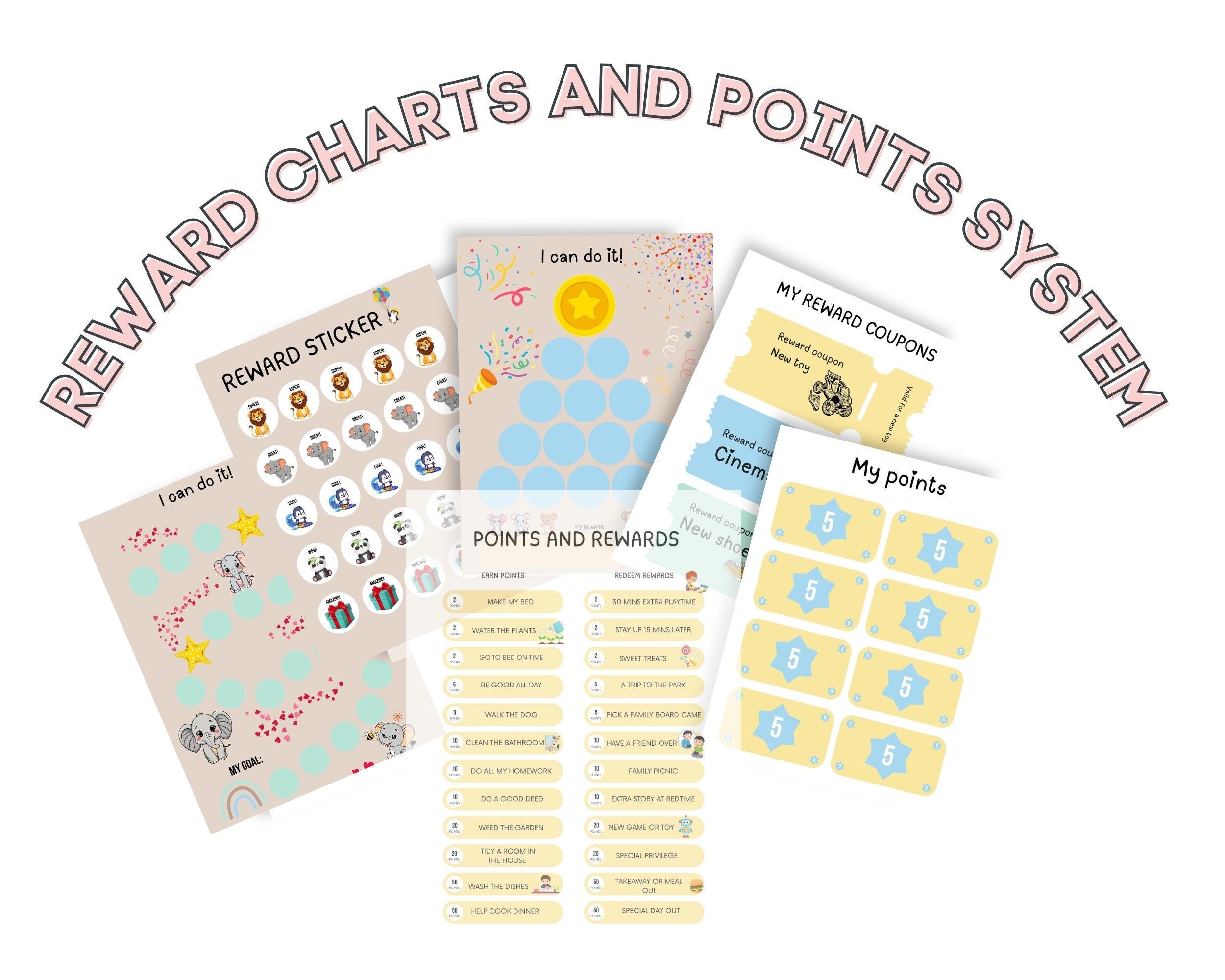 Kids Reward Chart Printable Bundle – Editable A4 Planner PDF for Chores ...