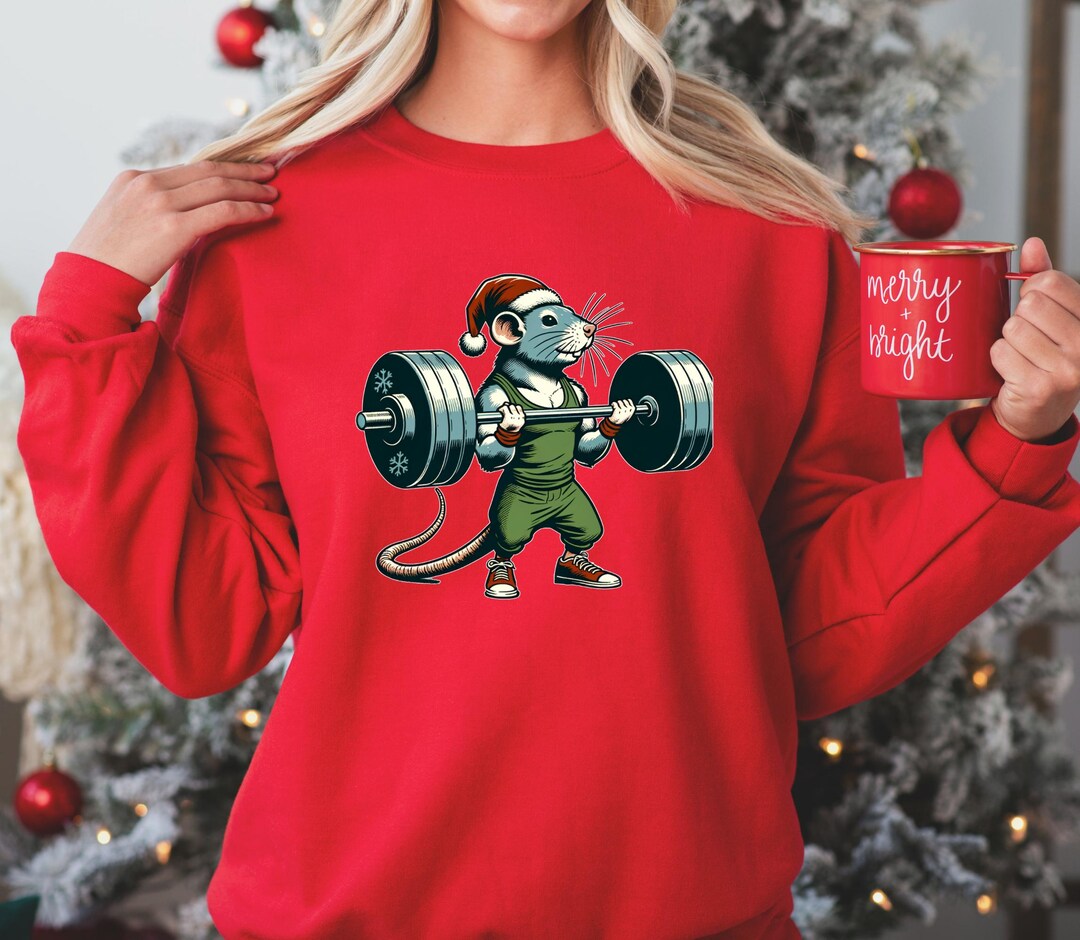 Christmas Gym Rat Shirt Weightlifting Tee Workout Bodybuilding Shirt ...