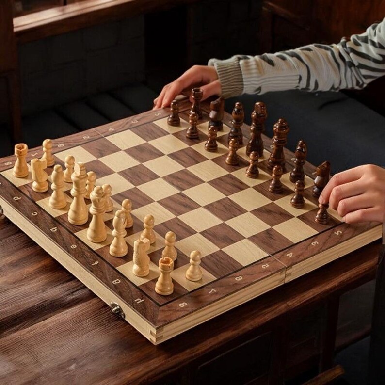 Portable Chess Set for Kids and Students, Featuring a Magnetic Folding ...