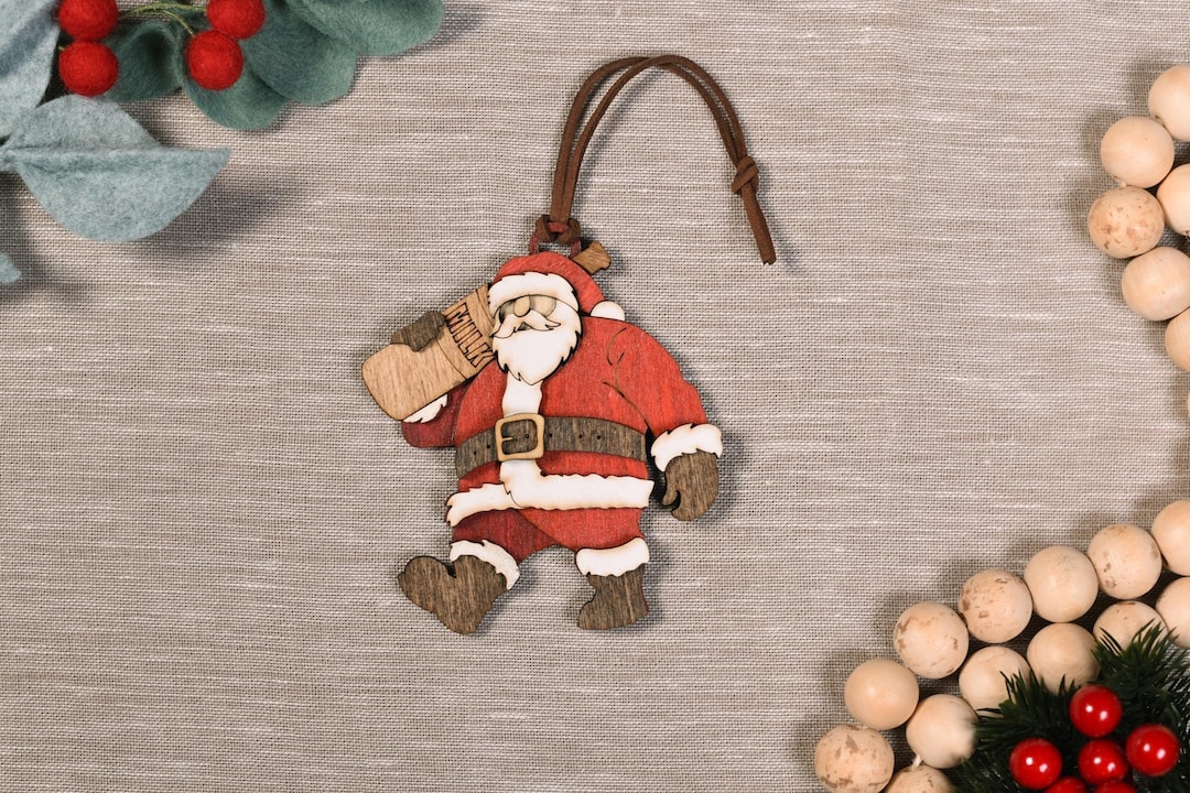 Santas Secret-handmade Wooden Santa Ornament Christmas Tree Decoration ...
