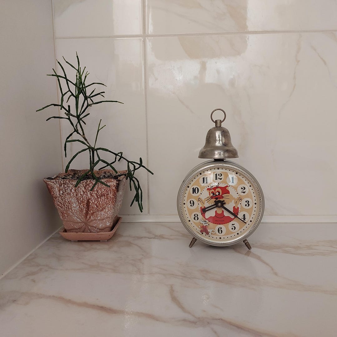 Vintage RARE Animated Alarm Clock Leopold Cat Mouse JANTAR Desk ...