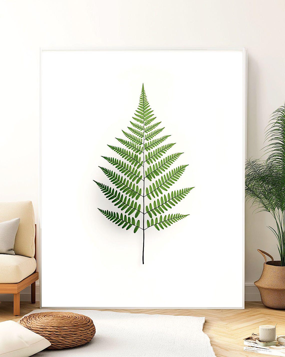Minimalist Green Fern Wall Art Botanical Printable Home Decor, Digital ...